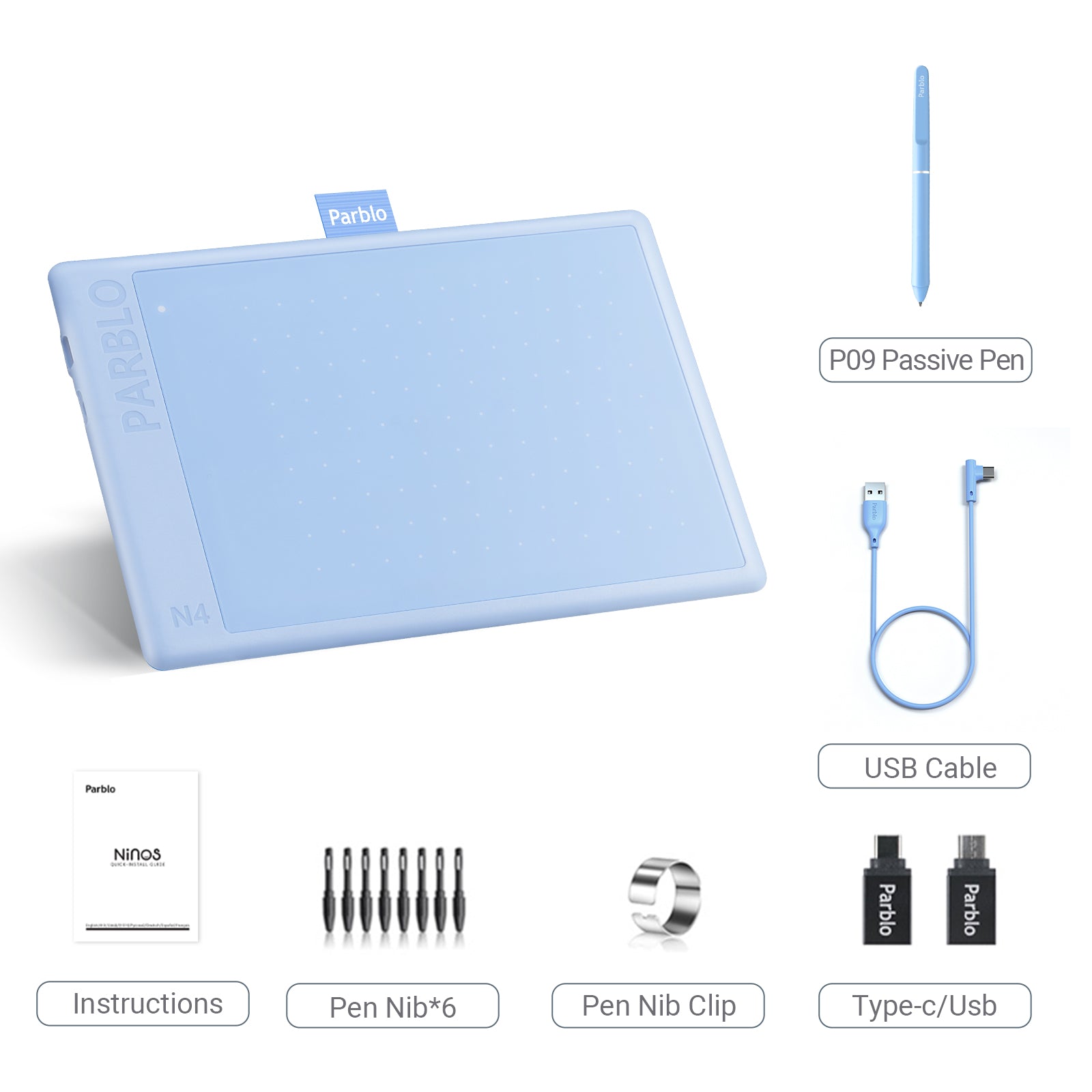Ninos N4/N7B/N10B Drawing Tablet